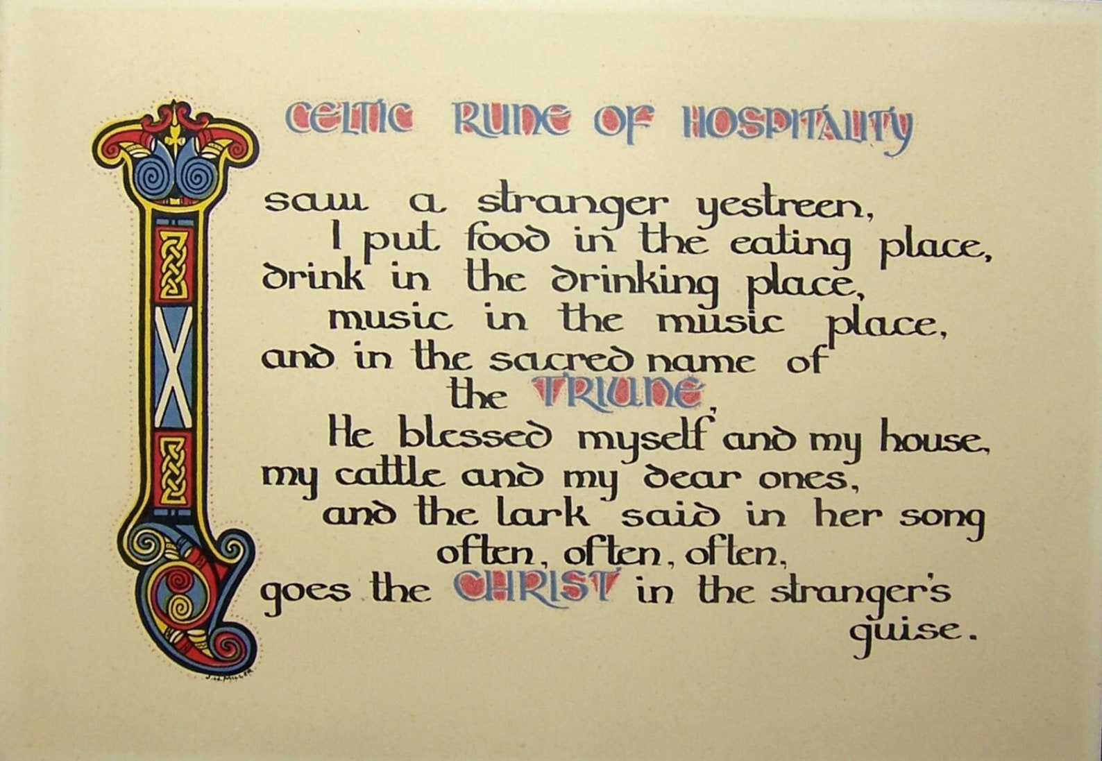 CELTIC RUNE of HOSPITALITY Reproduction of Vintage Print for Framing ...