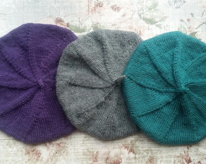 Beret Knitting Pattern - Knitted Hat Pattern - Beret - Tam Pattern ...