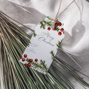 Christmas Holly Gift Tag Printable Holiday Gift Tag Cottage Core Gift ...