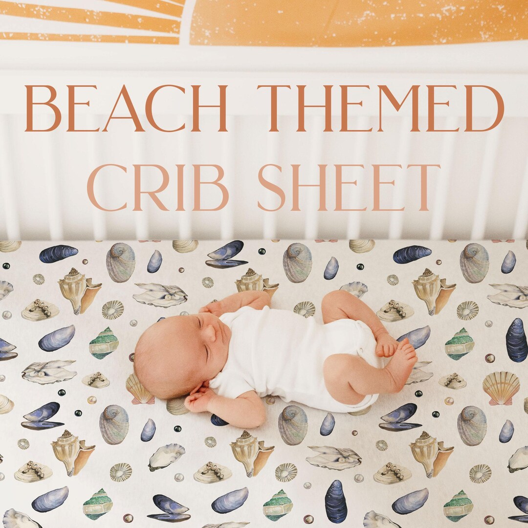 Under the Sea Nursery Crib Sheet Beachy Baby Girl Ocean Theme Crib ...