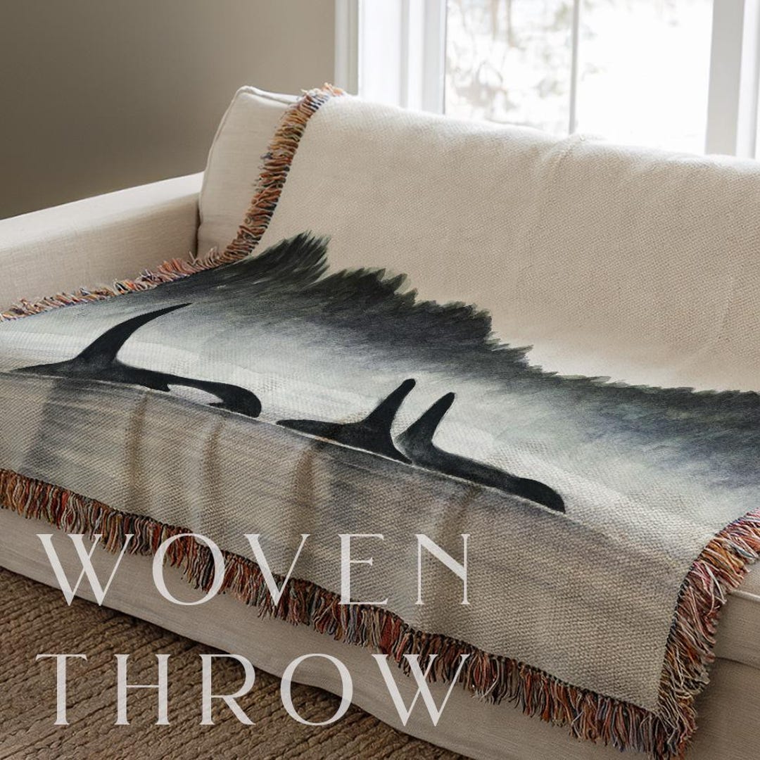 Orca Gift Personalized Family Name Woven Throw Blanket Custom Orca ...