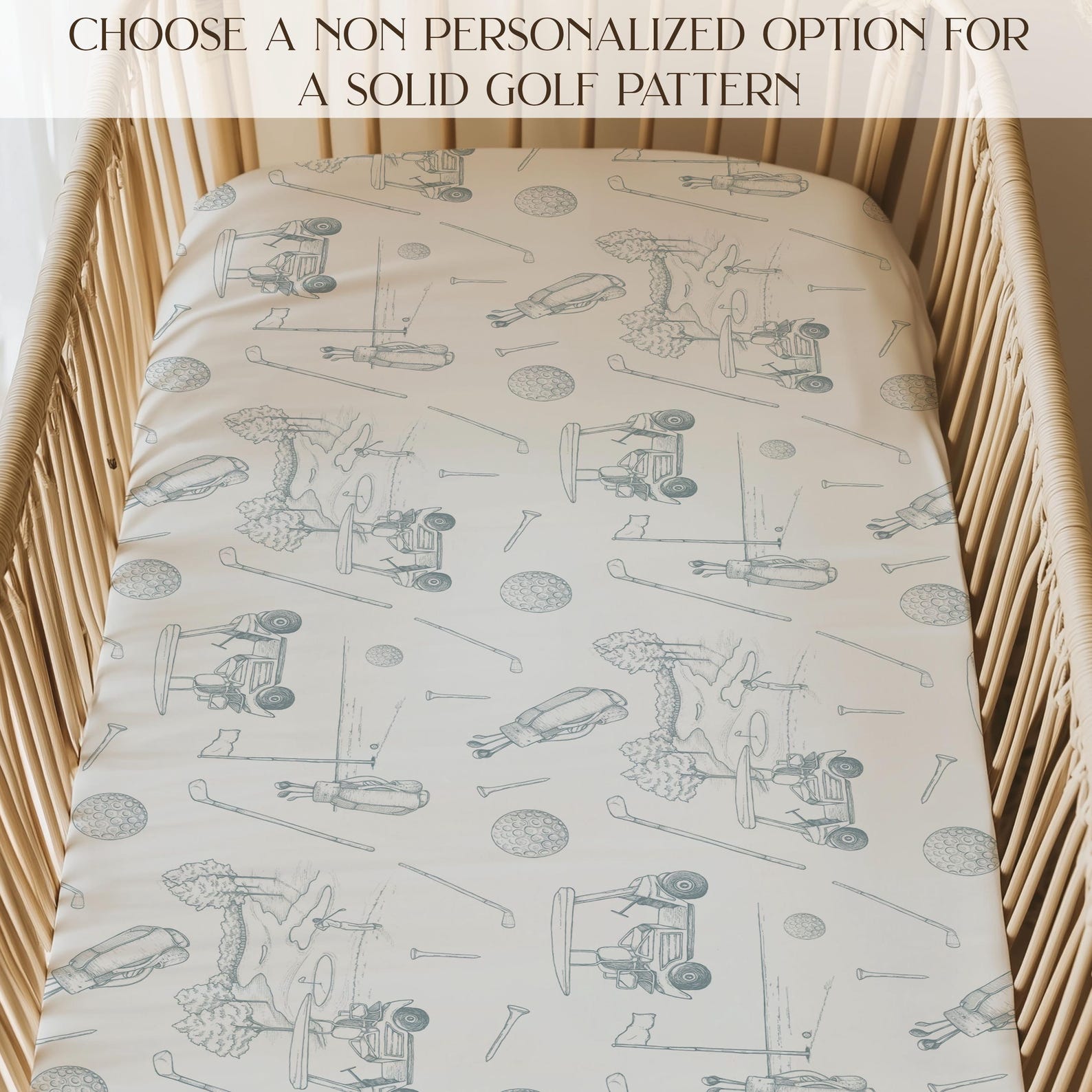 Custom Name Crib Sheet Golf Nursery Decor Personalized Baby Shower Gift ...