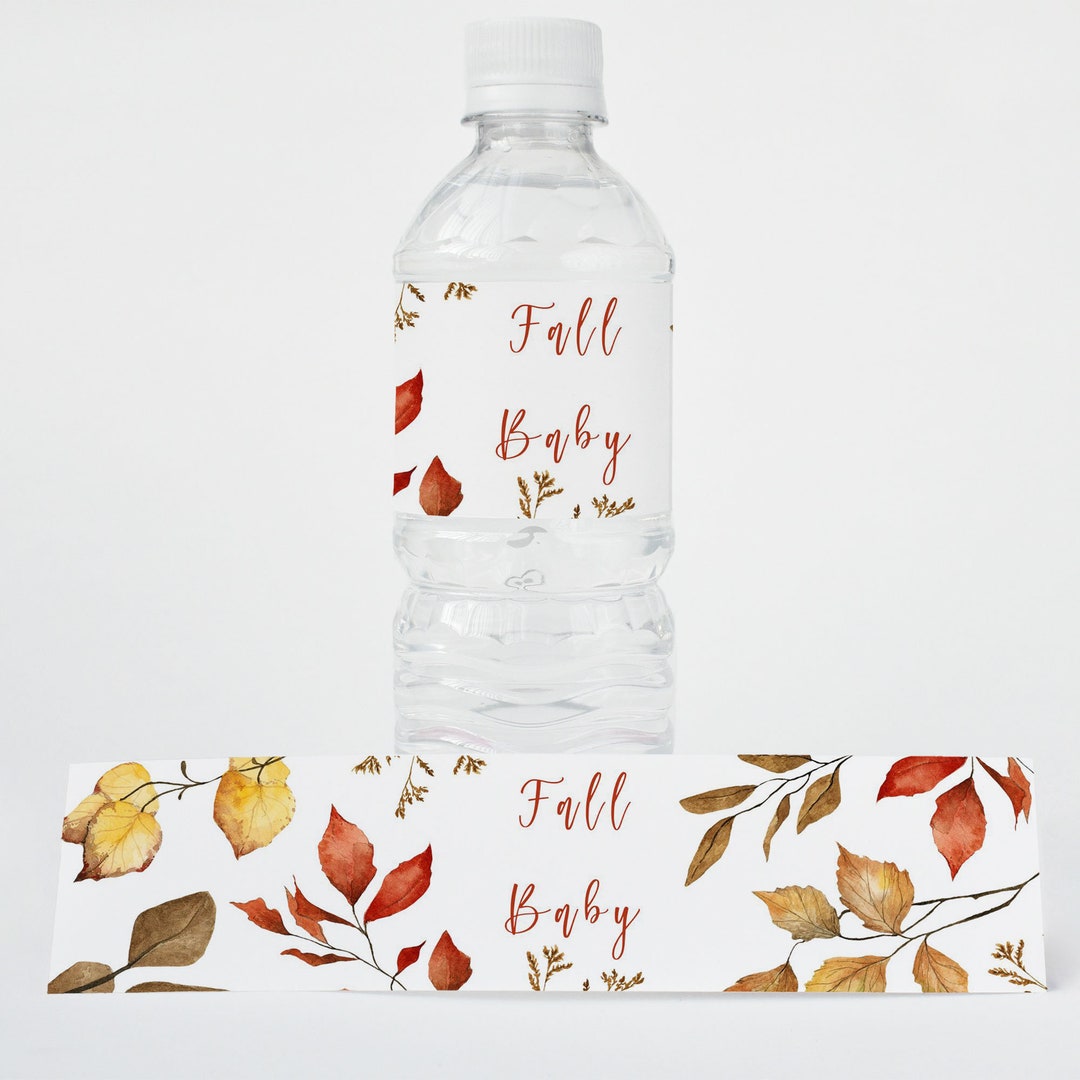 Fall Baby Shower Water Bottle Label Printable Water Bottle Wrapper ...