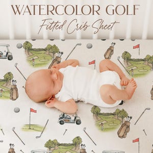 Custom Crib Sheet Golf Baby Shower Gift Idea Classic Sport Nursery ...