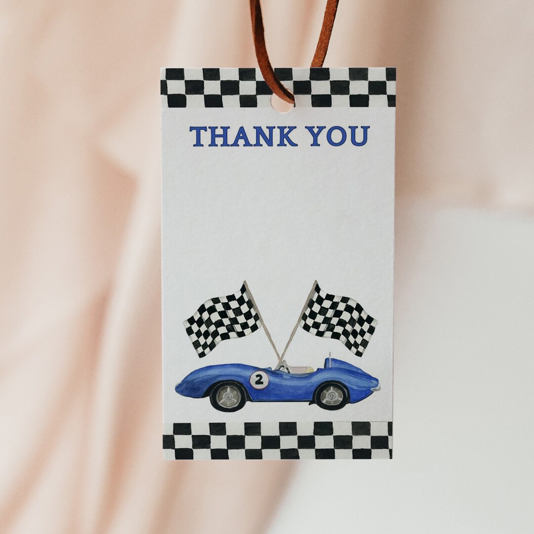 Editable Two Fast Gift Tags 2 Fast Hanging Tags Race Car Printable ...