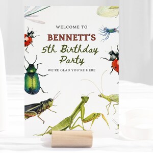 Editable Bug Birthday Milestone Sign Insect Party Age Chart About Me ...