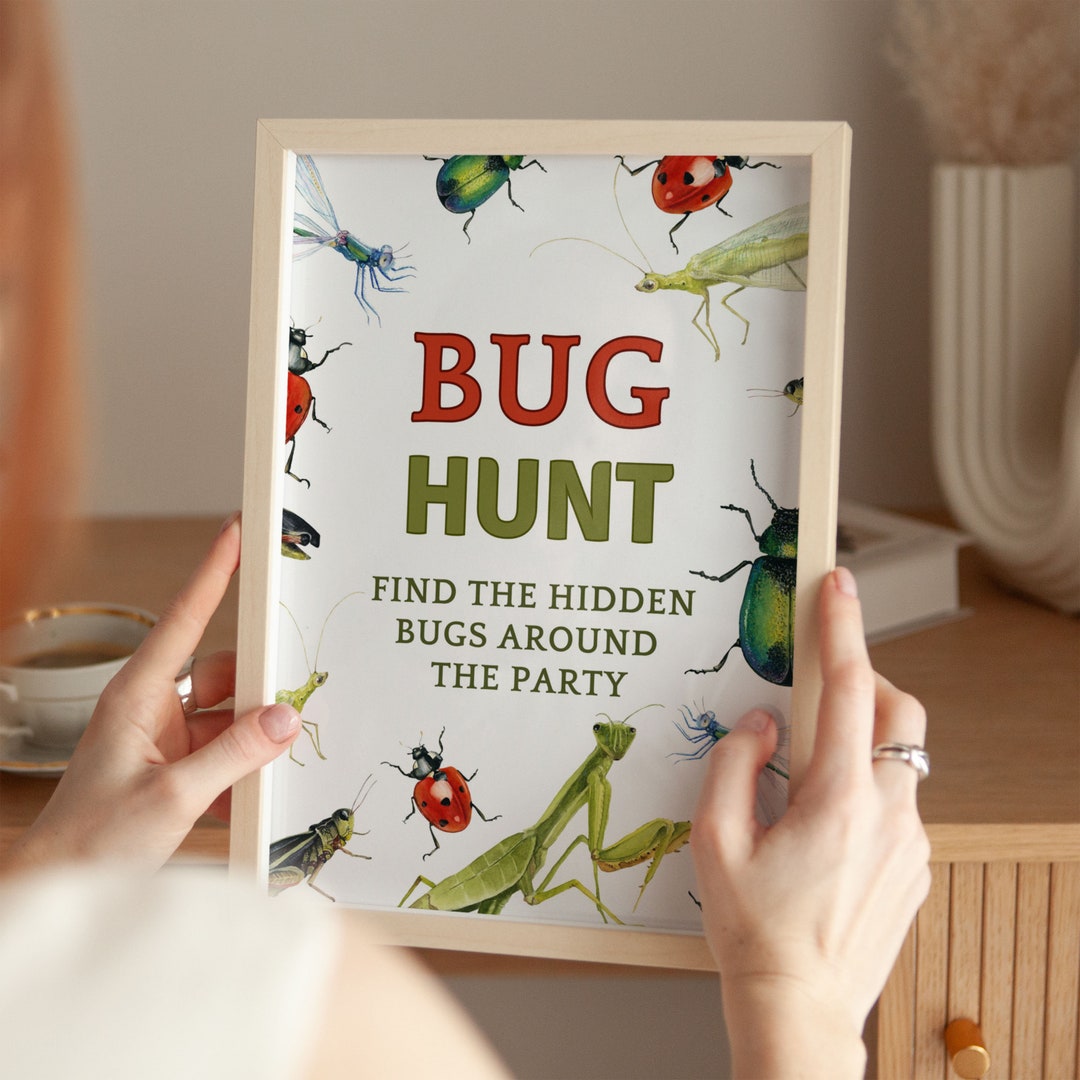 Bug Table Sign Bundle Find the Hidden Bugs Game Insect Birthday Game ...