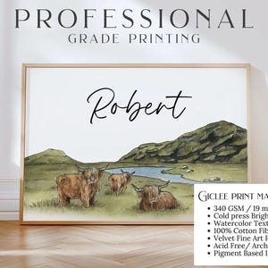 Highland Cow Baby Name Sign Custom Name Sign for Baby Personalized Name ...