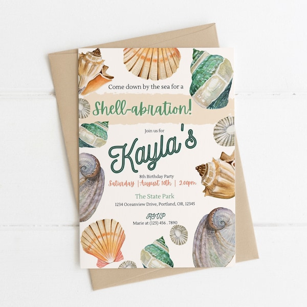 Seashell Invitations - Etsy