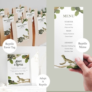 Reptile Birthday Party Bundle Reptile Theme Birthday Invitation Bundle ...