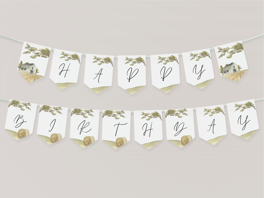 Decorative Banner for Farm Theme Birthday Party Signs Custom Editable ...
