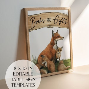 Woodland Animal Baby Shower Sign Bundle Baby Shower Table Sign Editable ...