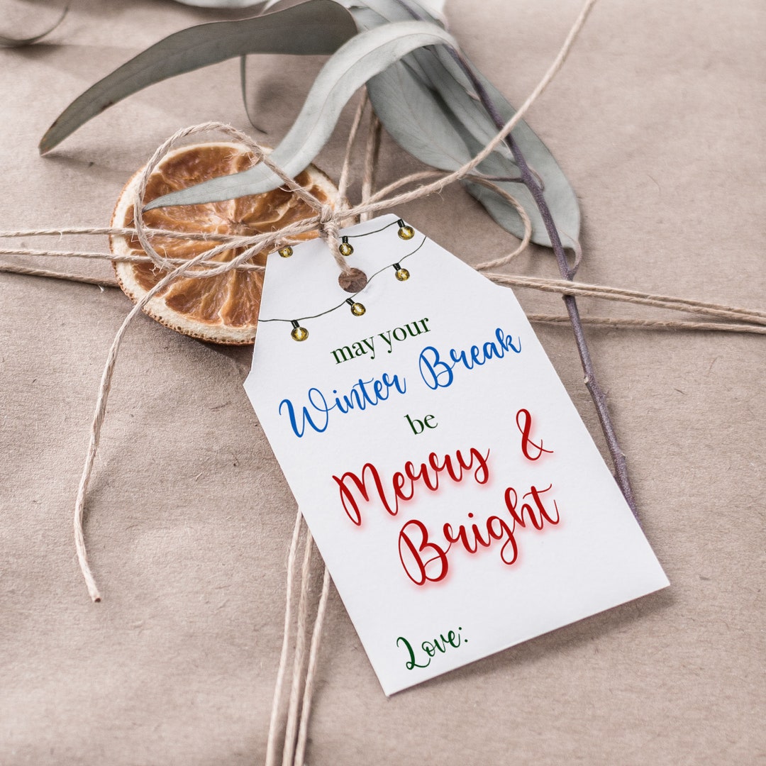 Christmas Gift Tag for Teacher Classroom Gift Tag May Your Winter Break ...