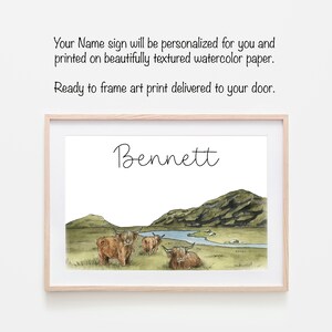 Highland Cow Baby Name Sign Custom Name Sign for Baby Personalized Name ...
