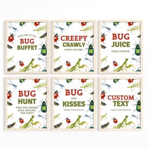 Bug Table Sign Bundle Find the Hidden Bugs Game Insect Birthday Game ...