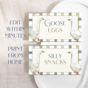 ONE Silly Goose Editable Food Label Printable Place Card Silly Goose ...