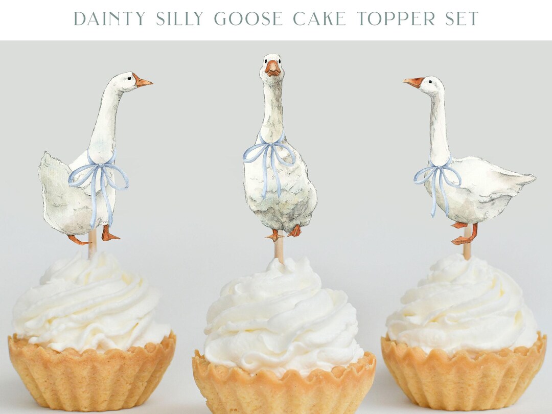 ONE Silly Goose 1st Birthday Cupcake Topper Goose Cake Topper ...