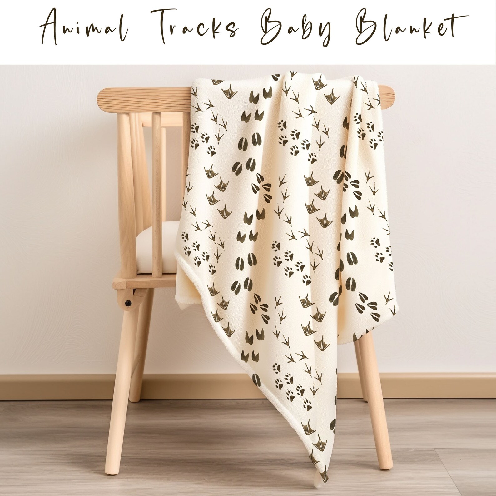 Animal Tracks Baby Blanket Woodland Nursery Blanket Gift for Baby ...