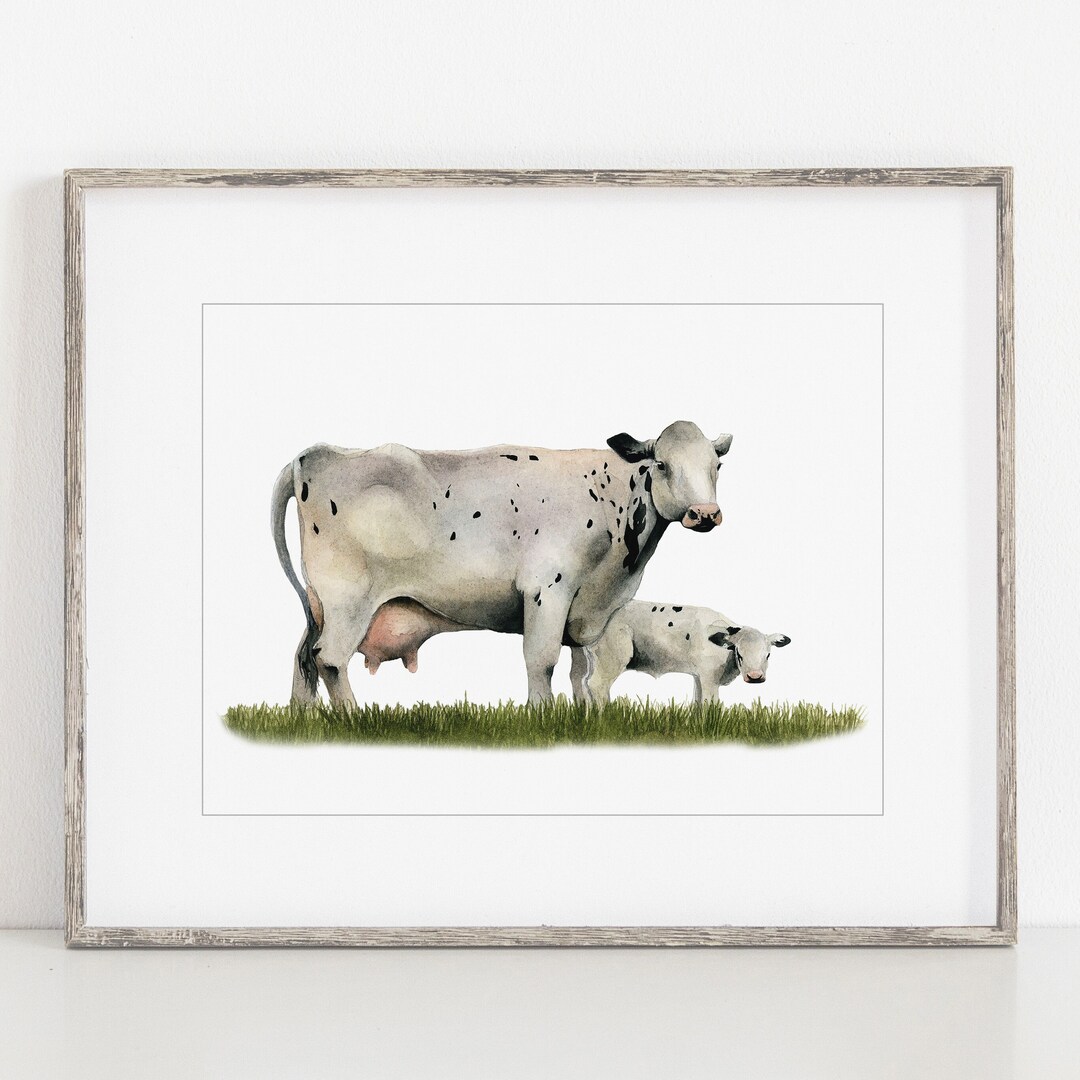 Cow Printable Wall Art Cow Nursery Decor Cow Print Holstein Cow Nursery ...