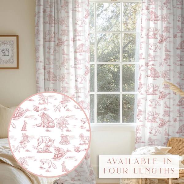 Pink Toile Curtains - Etsy