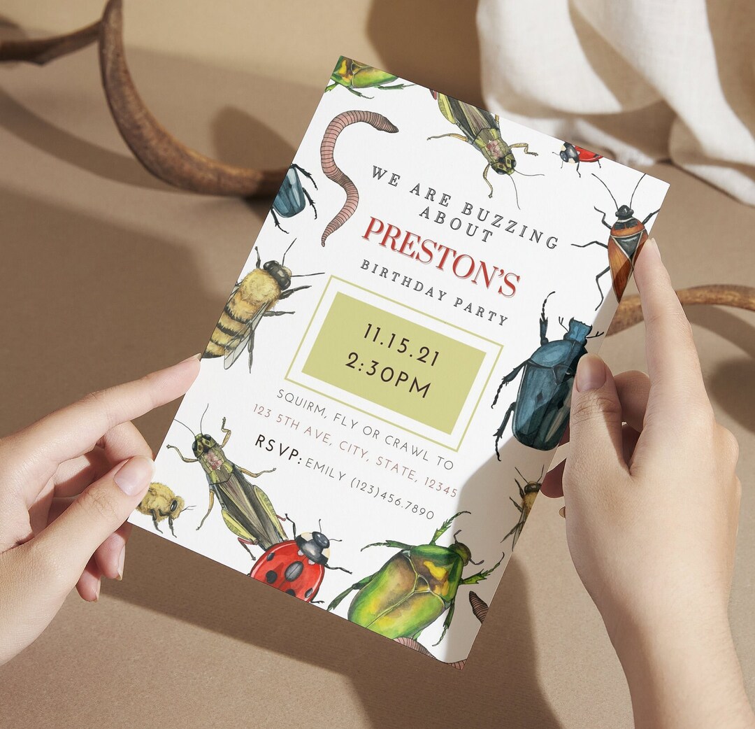 Bug Birthday Invitation Bug Invitation Bug Party Invitation Bug ...