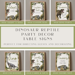 Dinosaur Birthday Table Sign Bundle Printable Set of 6 Custom Dinosaur ...