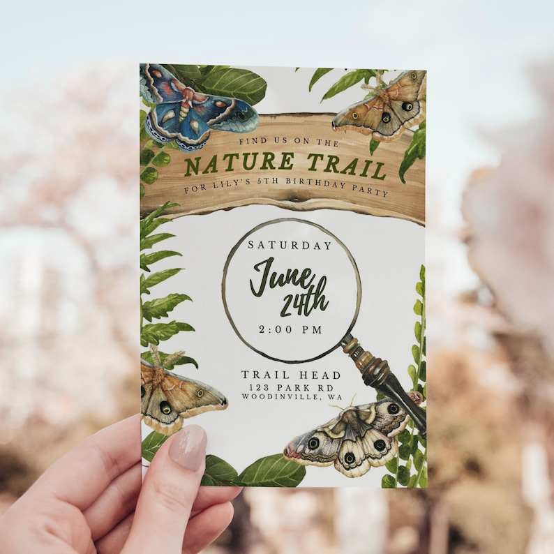 Nature Trail Birthday Invitation Bundle Explorer Theme Birthday Invite ...