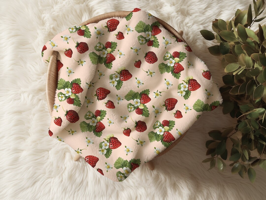 Strawberry Blanket Gift Baby Blanket Strawberry Baby Girl Blanket Soft ...