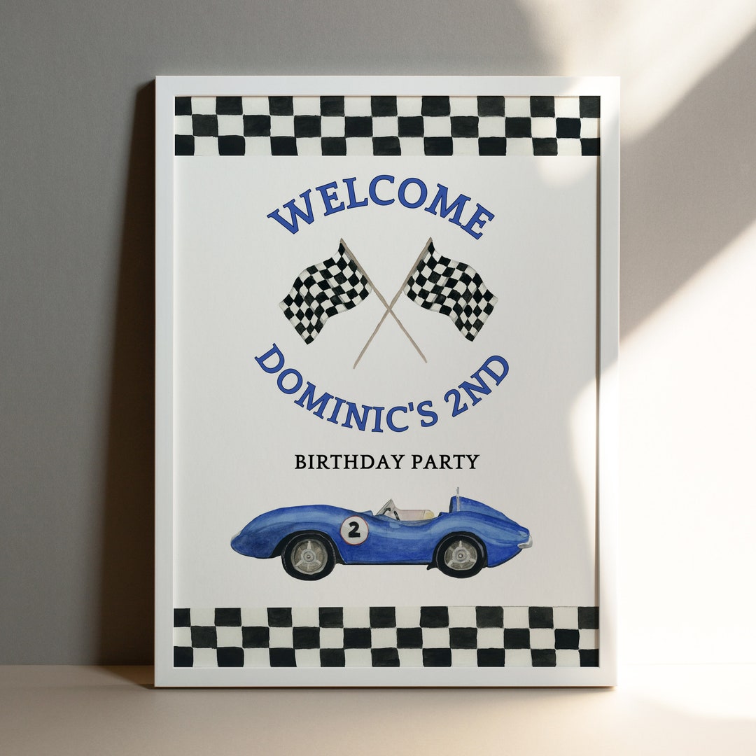Editable Two Fast Birthday Welcome Sign Racer Party Signs 2 - Etsy