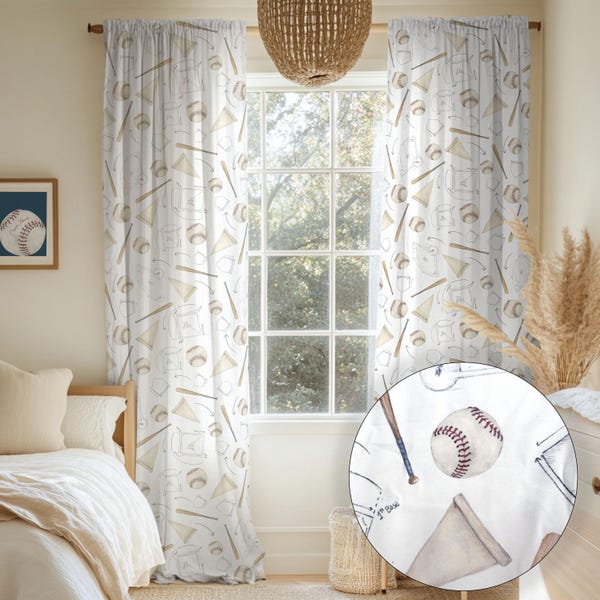 Baseball Curtains - Etsy
