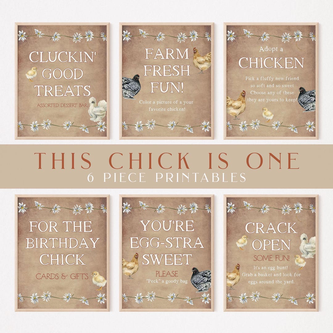 EDITABLE Table Sign Chick is ONE Birthday Decor Spring Birthday Idea ...