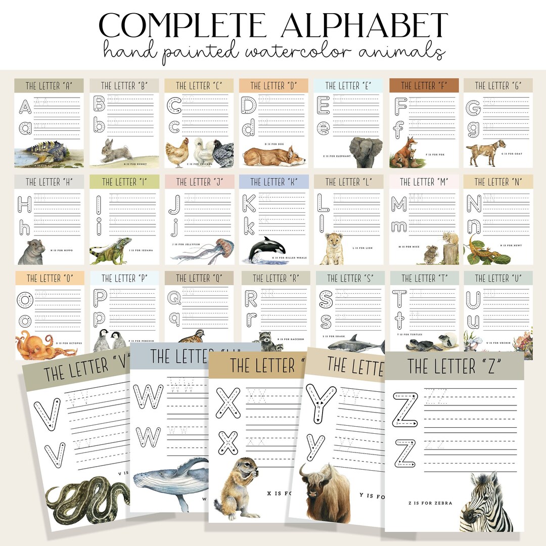 Printable Alphabet Trace Handwriting Practice Preschool Curriculum ...