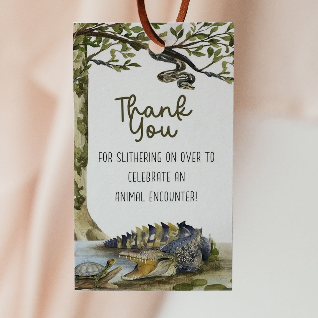 Reptile Birthday Favor Tag Editable Reptile Party Decor Reptile Theme ...