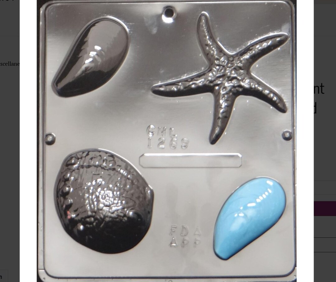Ocean Assortment ( Starfish Mussel Shell) Chocolate Candy Mold 1269 - Etsy