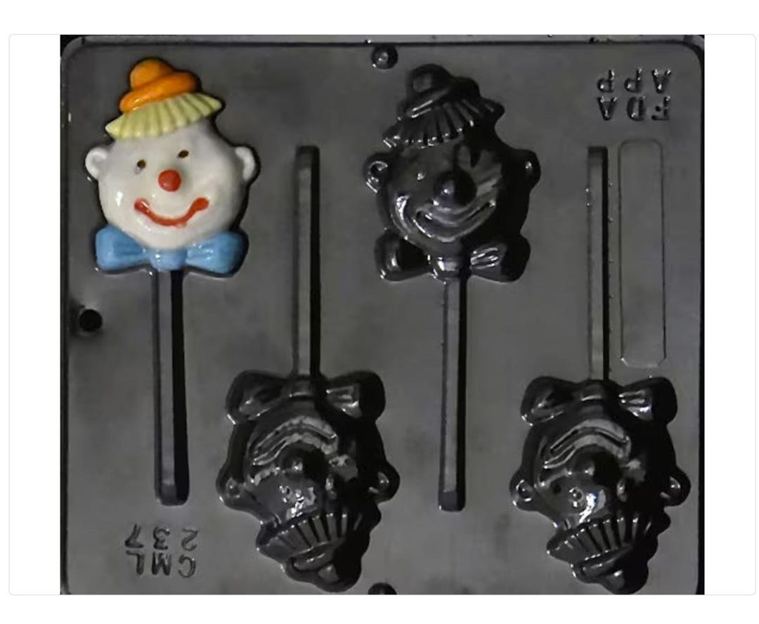 Clown Lollipop Chocolate Candy Mold 237 - Etsy