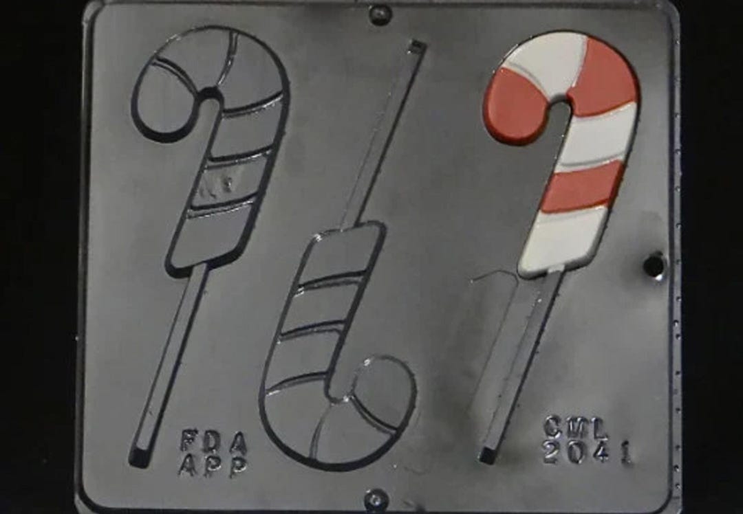Candy Cane Lollipop Chocolate Candy Mold Christmas 2041 - Etsy