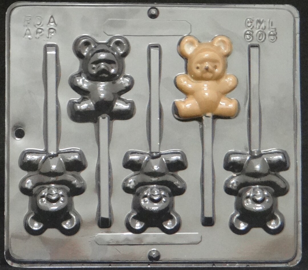 Teddy Bear Lollipop Chocolate Candy Mold 606 - Etsy