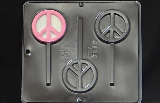Peace Sign Lollipop Chocolate Candy Mold 3419 - Etsy