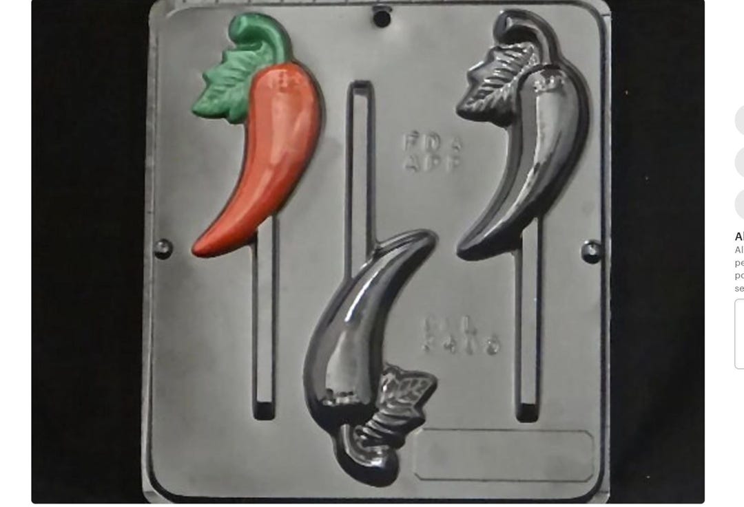 Chili Pepper Lollipop Chocolate Candy Mold 3405 - Etsy