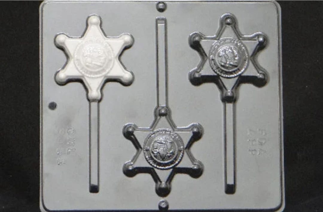 Sheriff Badge Lollipop Chocolate Candy Mold 3455 - Etsy