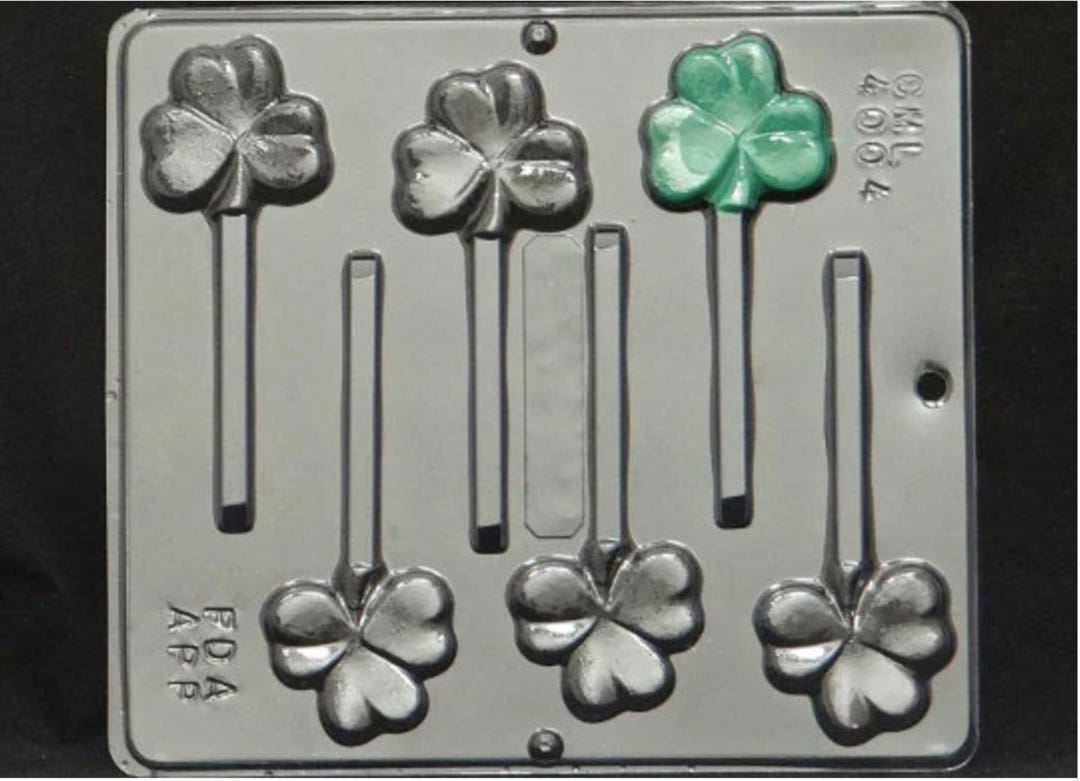 Three Leaf Clover Lollipop Chocolate Candy Mold St. Patrick's Day 4004 ...