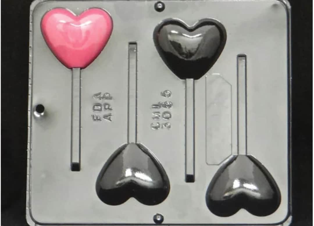 Heart Pop Lollipop Chocolate Candy Mold Valentines Day / Wedding ...