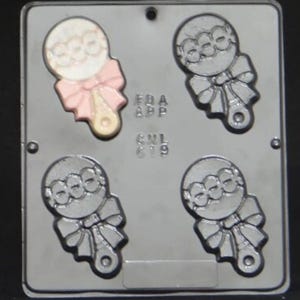 Baby Rattle Chocolate Candy Mold Baby Shower 619 - Etsy