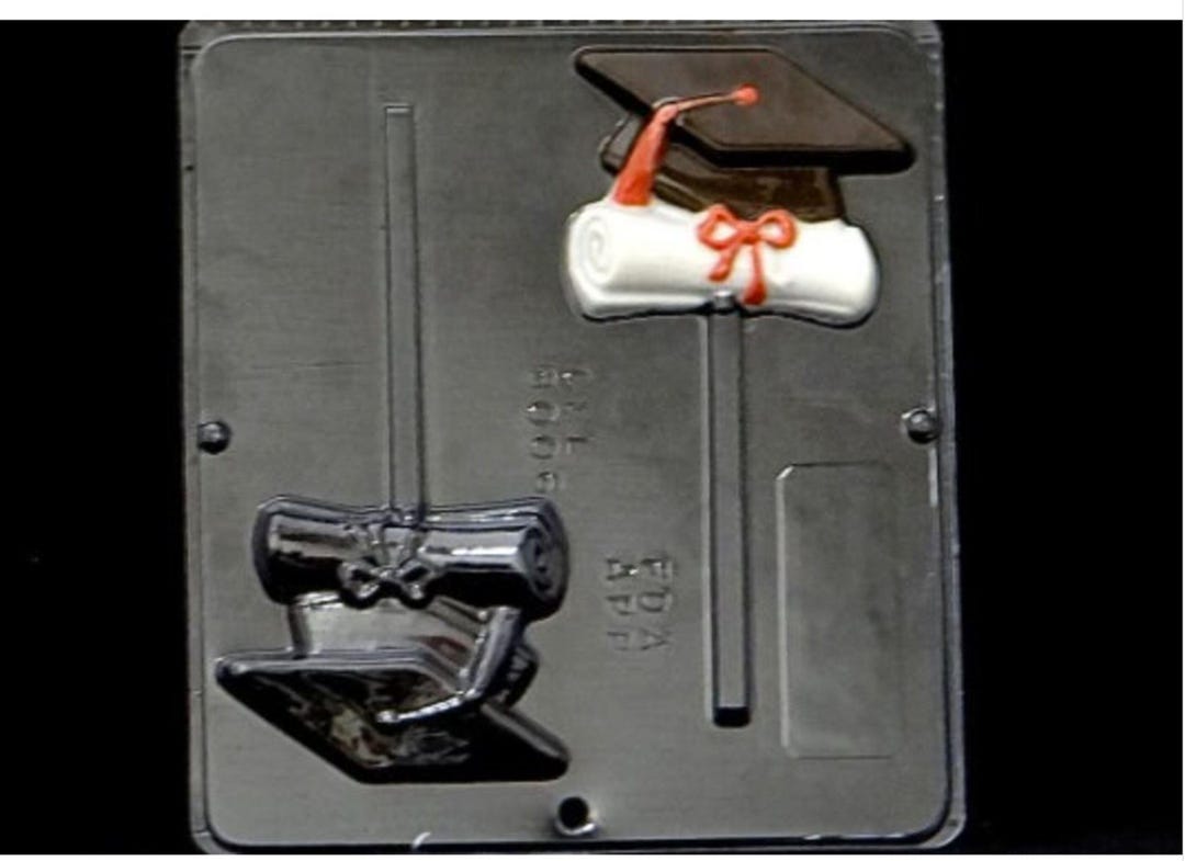 Graduation Mortarboard and Scroll Lollipop Chocolate Candy Mold ...