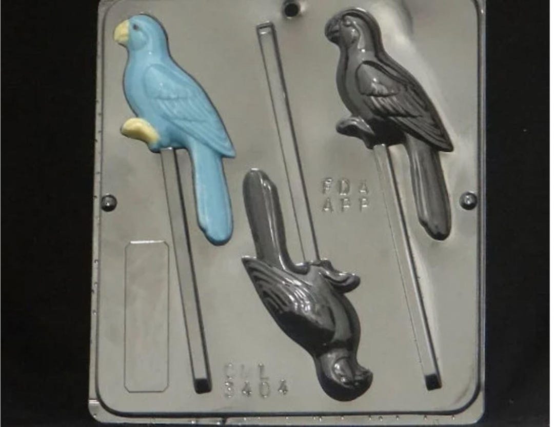 Parrot Lollipop Chocolate Candy Mold 3404 - Etsy