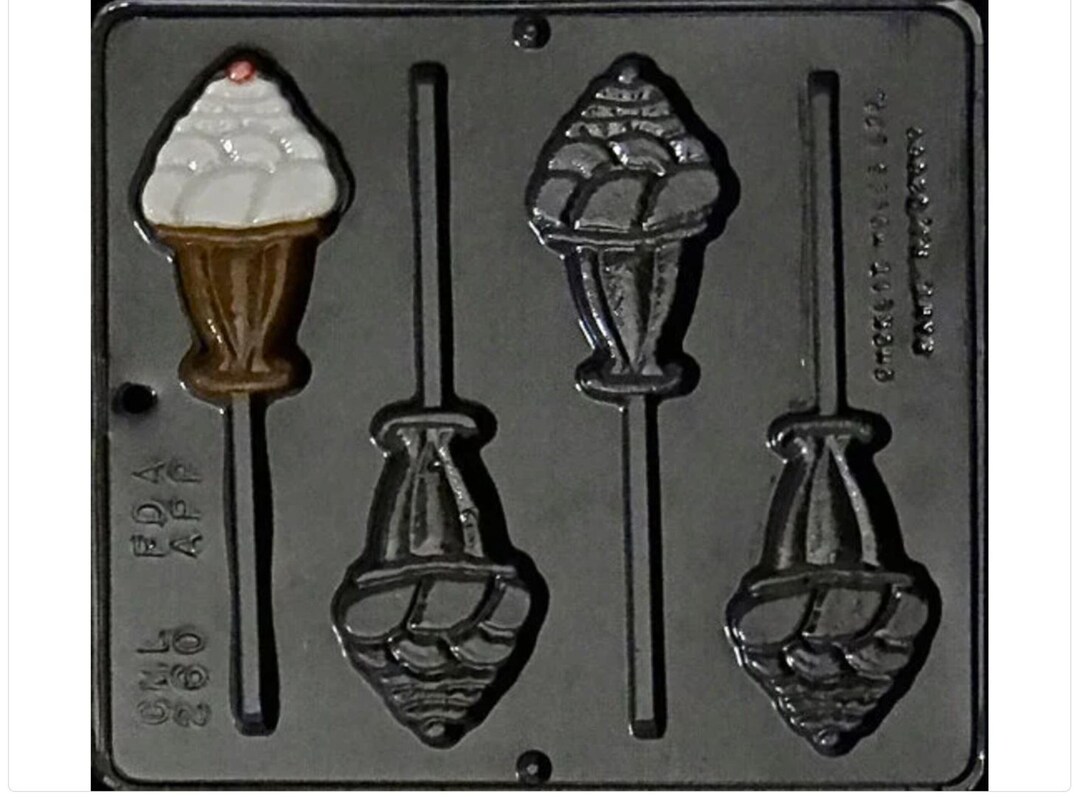Ice Cream Sundae Lollipop Chocolate Candy Mold 260 - Etsy