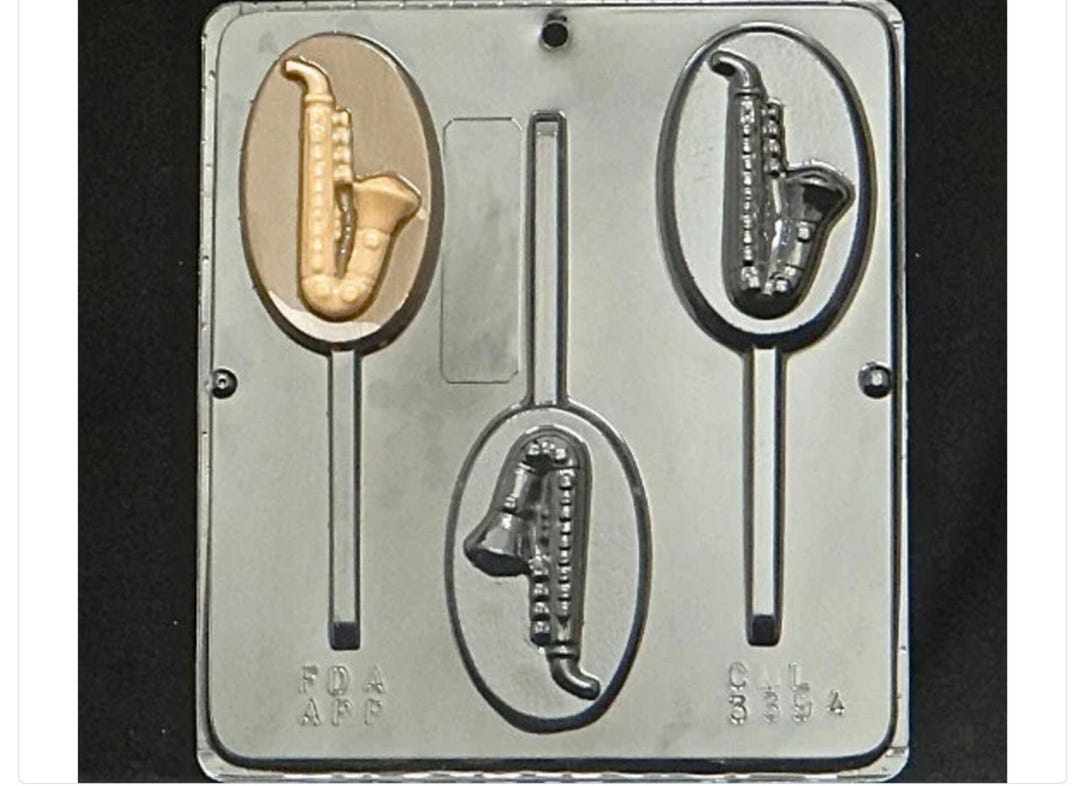 Saxophone Lollipop Chocolate Candy Mold 3394 - Etsy