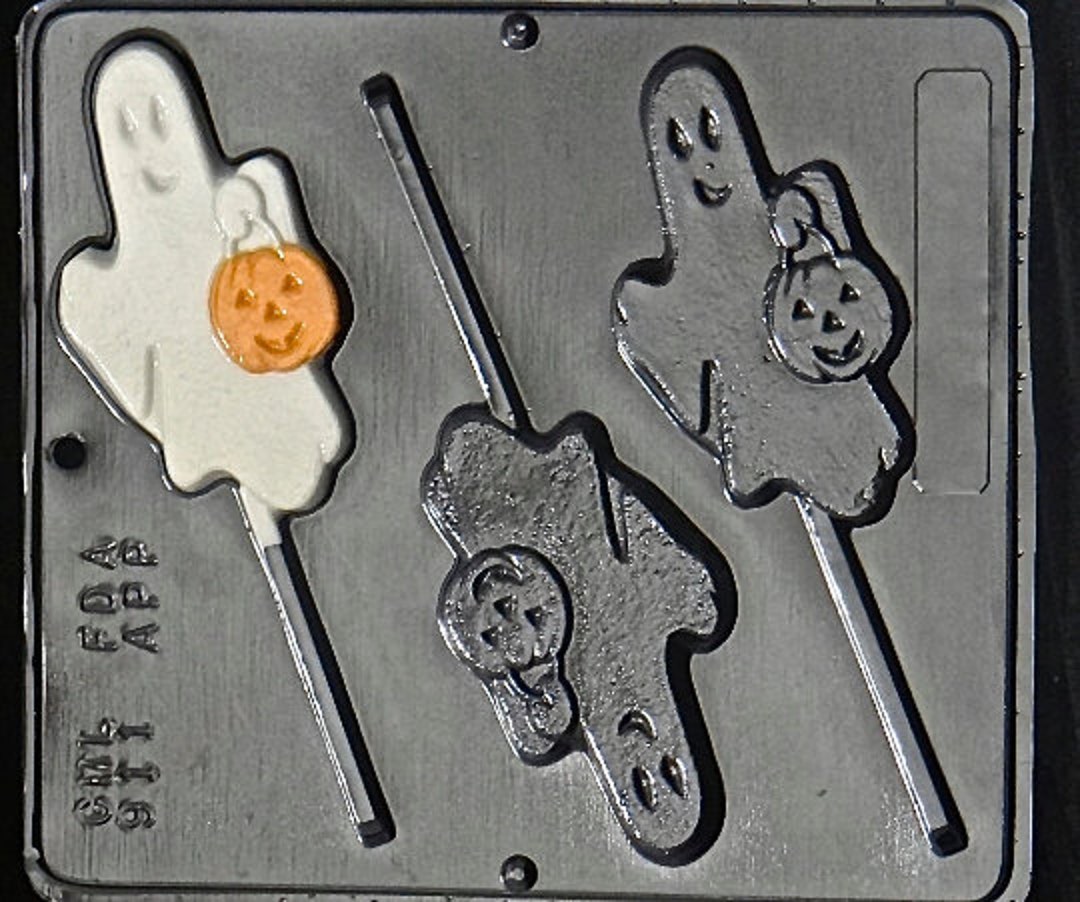 Ghost Lollipop Chocolate Candy Mold Halloween 911 - Etsy