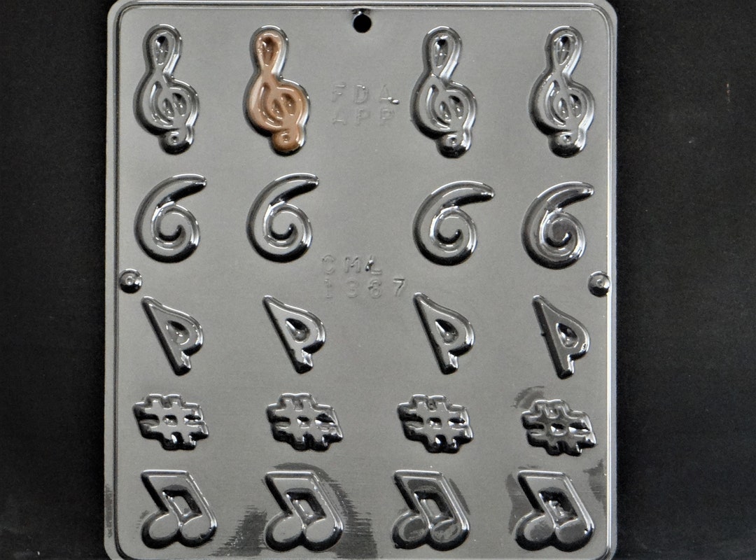Musical Notes Bite Size Chocolate Candy Mold 1367 Cupcake Topper (20 ...