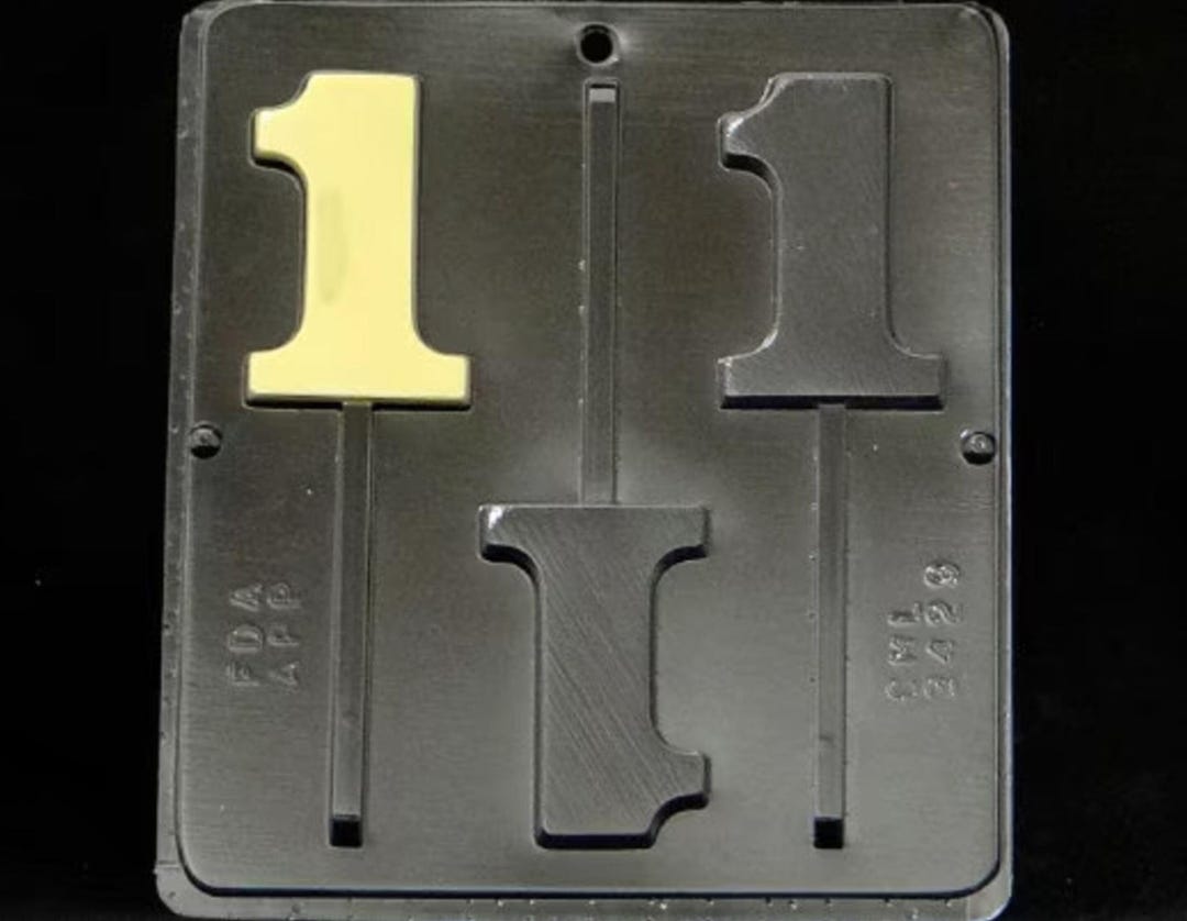 Number 1 Lollipop Chocolate Candy Mold Birthday 1# 3429 - Etsy